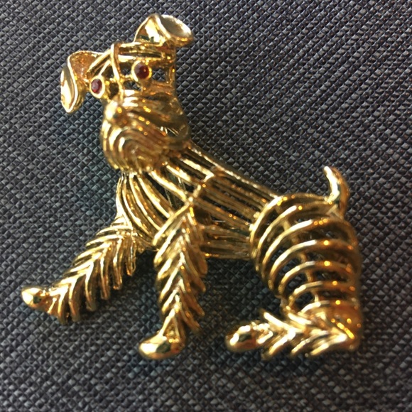 Gerry’s | Jewelry | Vintage Gerrys Gold Wire Dog Brooch Ruby Eyes ...